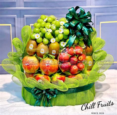 Fruit Basket With Fresh And Colorful Fruits Fruit Basket Ideas T