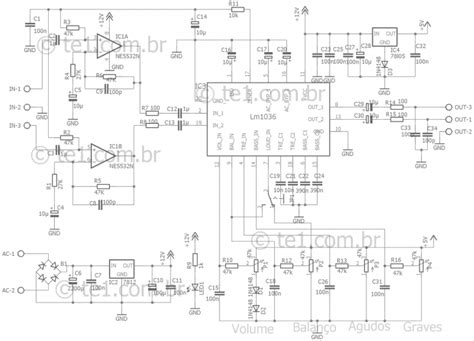 Lm1036 Circuito De Controle De Tons Estéreo Graves Agudos Volume Toni Eletrônica