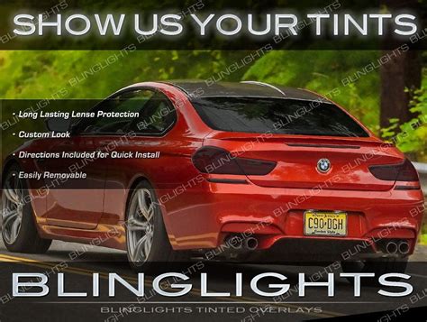 For Bmw 6 Series Murdered Out Tail Light Overlays Kit Tinted Lamp Lense Film Covers E63 E64 F06