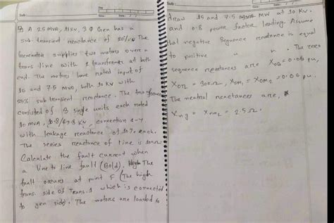 Solved Sub Transient Reactance Of 20 The And 08 Power Solved Sub Transient Reactance Of 20 The And 08 Power
