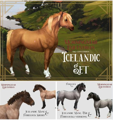 Icelandic Set Sims 4 Horse Cc Mane Cc Tail Cc And Forelock Cc