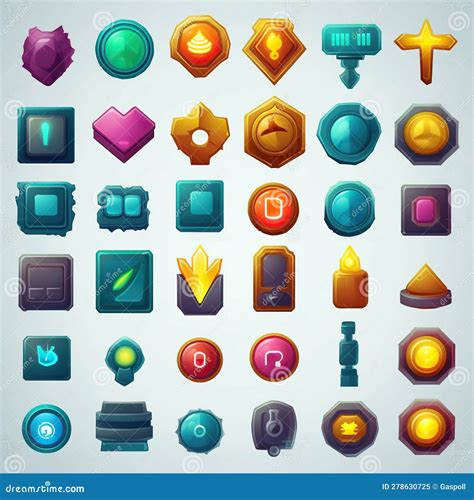 A Comprehensive Game UI Assets Set For Gaming User Interface Icons Generative AI Stock