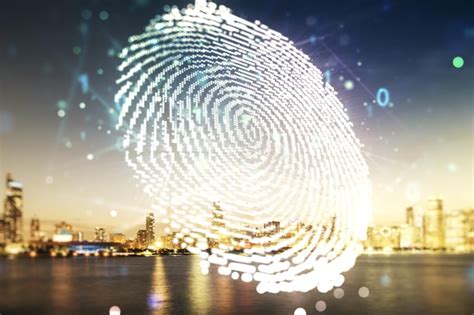 Premium Photo Abstract Virtual Fingerprint Illustration On Chicago