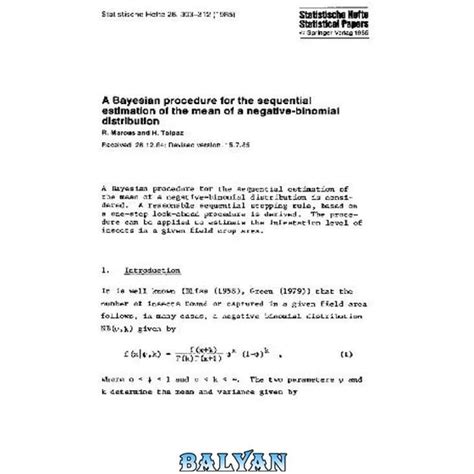 خرید و قیمت دانلود کتاب A Bayesian Procedure For The Sequential Estimation Of The Mean Of A