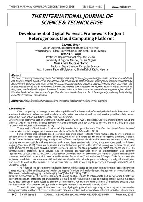 Pdf Development Of Digital Forensic Framework For Joint Heterogeneous