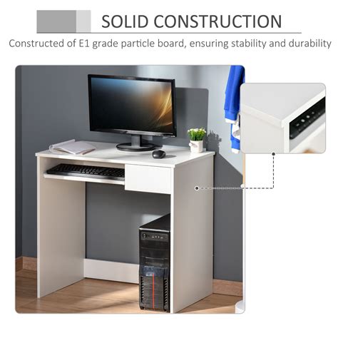 Compact Small Computer PC Table With Keyboard Tray Drawer Study Office Working Gaming Writing