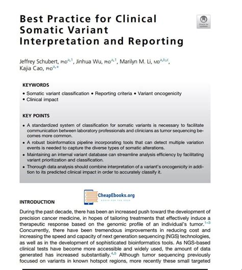 Best Practice For Clinical Somatic Variant Interpretation And Reporting