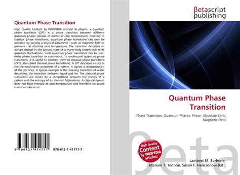 Quantum Phase Transition 978 613 1 41171 7 6131411719 9786131411717