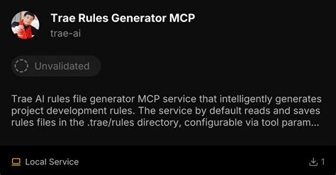 Trae Rules Generator Mcp Mcp Servers · Lobehub