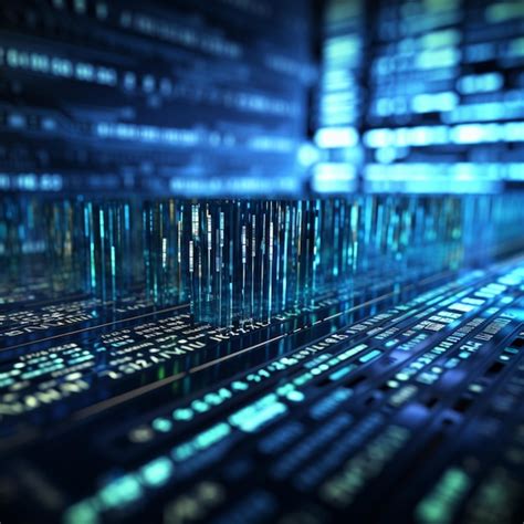Algoritmos de ia y código binario en un fondo de servidor dinámico renderizado en d para el