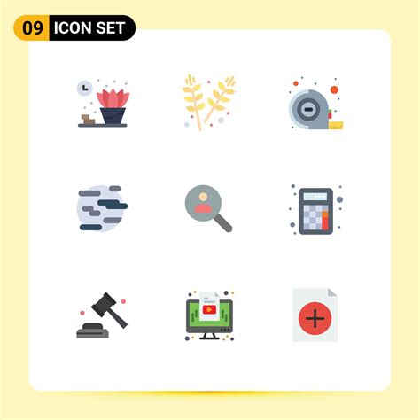 Mobile Interface Plat Couleur Ensemble De 9 Pictogrammes De La Mise En
