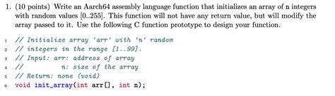 Solved 10 Points Write An Aarch64 Assembly Language Chegg
