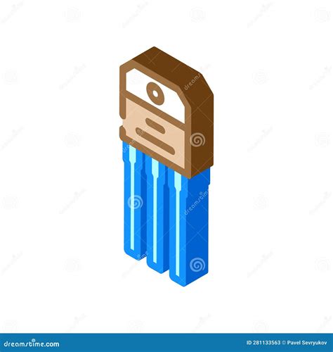 Transistor Electronic Component Isometric Icon Vector Illustration Stock Vector Illustration