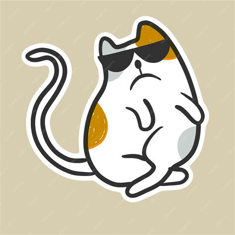 Kawaii Stickers Gato Conjunto De Lindas Emociones Aisladas Sobre Fondo