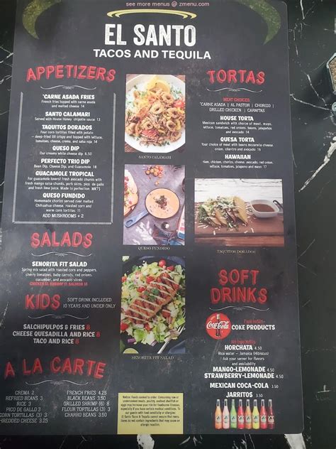 Online Menu Of El Santo Tacos And Tequila Restaurant Marquette Michigan