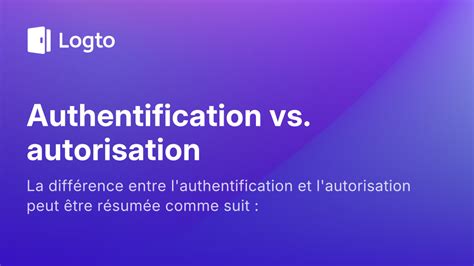 Authentification Vs Autorisation Logto Docs