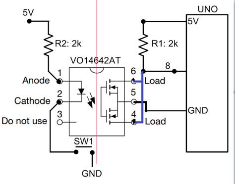 sensing when a push button is pressed on a separate circuit general guidance arduino forum