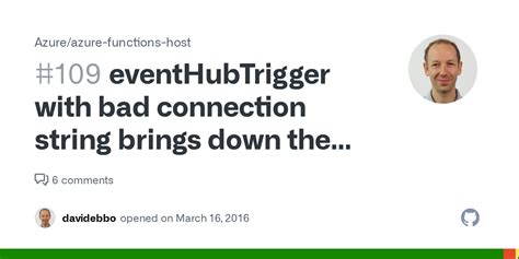 Eventhubtrigger With Bad Connection String Brings Down The Whole Host
