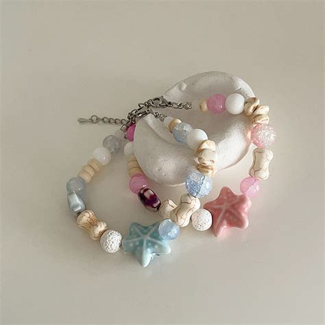 Badu Bg Нова модерна гривна от мъниста от черупки от морска звезда за жени Творчески сладък чар