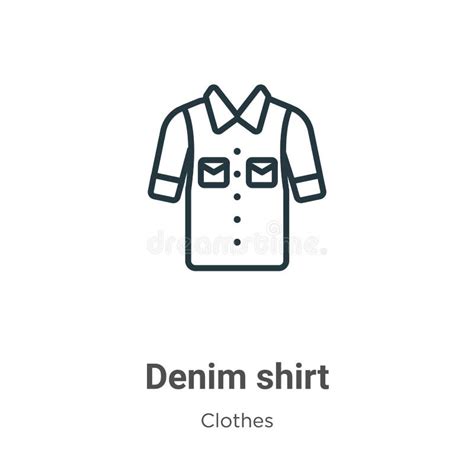Denim Shirt Outline Vector Icon Thin Line Black Denim Shirt Icon Flat Vector Simple Element