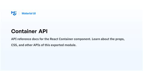 Container Api Material Ui