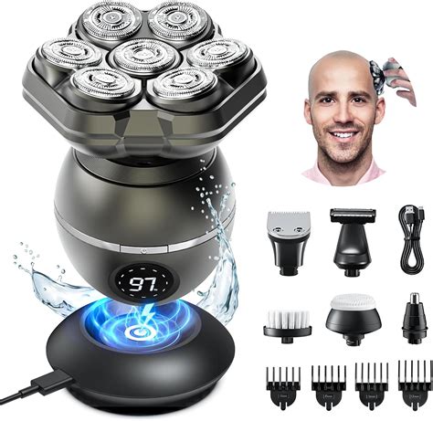 7d Head Shavers For Bald Men 6 In 1 Detachable Bald Head