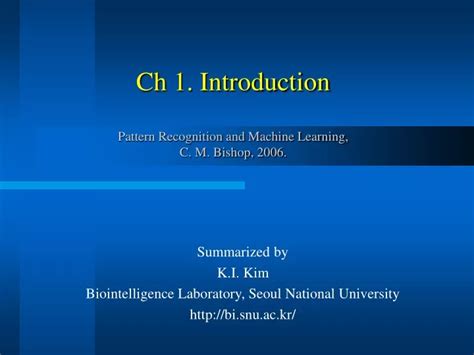 Ppt Ch 1 Introduction Pattern Recognition And Machine Learning C M Bishop 2006