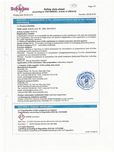 Sulfuric Acid Msds Pdf