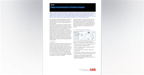 Design Of Industrial Microgrids Microgrid Knowledge