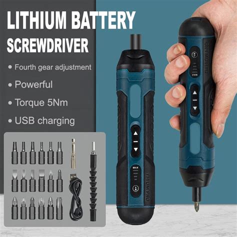 36v Cordless Electric Screwdriver Rechargeable 1300mah Lithium Battery