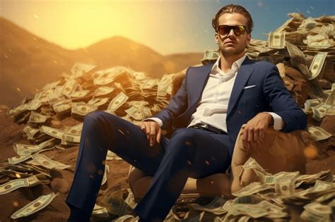 Premium Ai Image Rich Man Around Cash Money Successful Guy Generate Ai