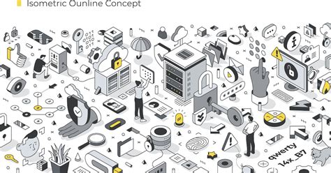 Data Security Isometric Illustration Illustrations Ft Data And Firewall Envato Elements