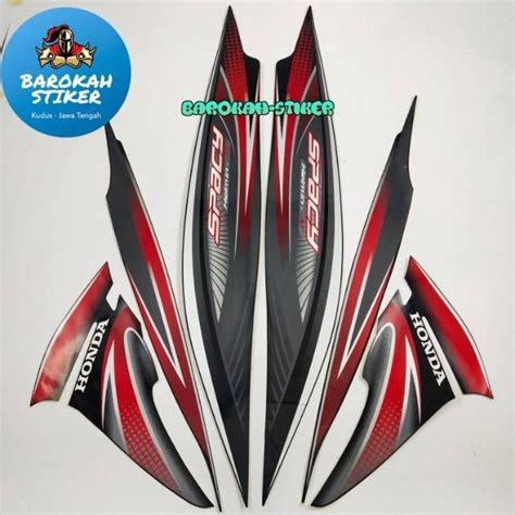 Merah Striping Sticker Polet List Motorbike Honda Spacy Carburetor 2011
