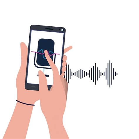 Premium Vector Hands With Smartphone And Voice Assistant