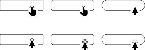 Click Blank Button With Pointer Clicking Mouse Pointer Pictogram Action Button Cursor Icon