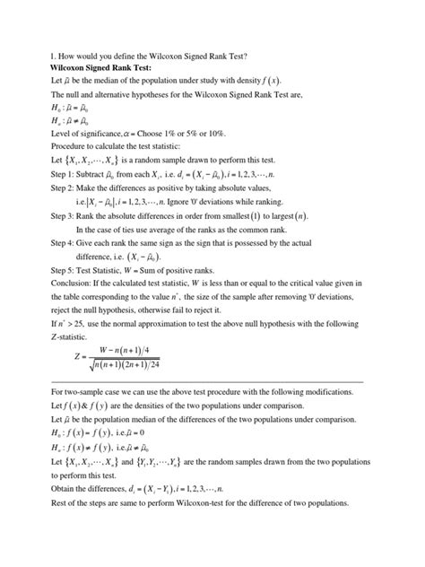 Non Parametric Methods 1 Pdf Pdf Statistical Hypothesis Testing