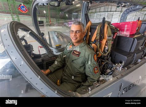 A Dominican Air Force Pilot In The Cockpit Of A Super Tucano Fighter