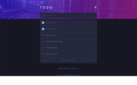 Frontend Mentor Todo App With Drag And Drop Feature Using Vanilla