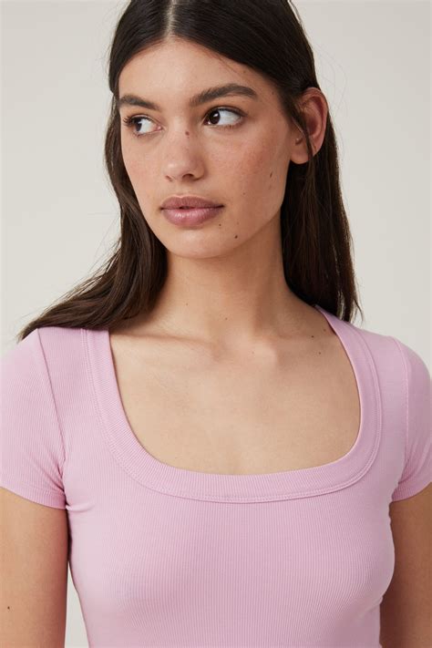 Staple Rib Scoop Neck Short Sleeve Top