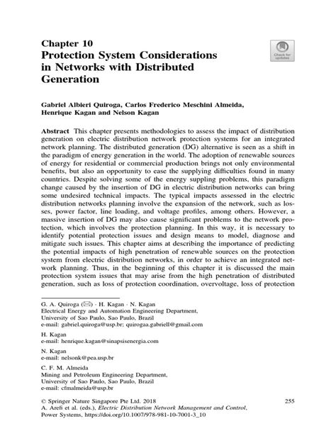 Protection System Considerations In Networks With Distributed Ge 2018