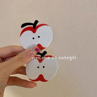 可爱森女diy小苹果发夹刘海夹少女碎发边夹甜美趣味日韩夹子发饰 阿里巴巴