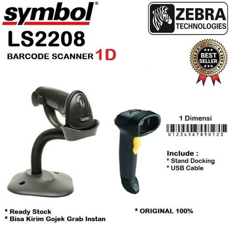 Jual Barcode Scanner Zebra Symbol Ls2208 Ls 2208 Ls 2208 Auto Scan Shopee Indonesia