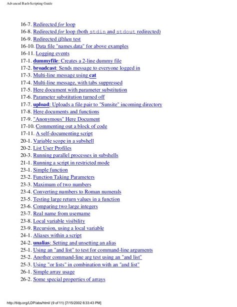 Advanced Bash Scripting Guide 2002