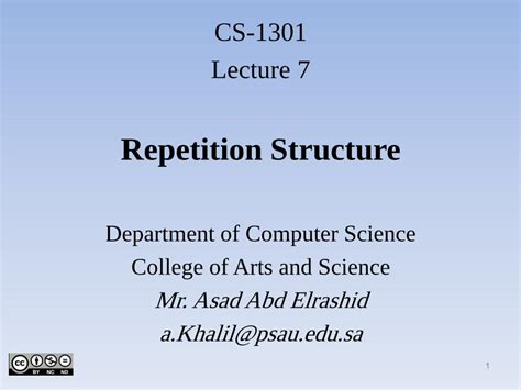 Pdf Repetition Structure Sa Filecs 1301 Lecture 7