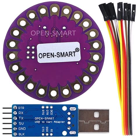 Atmega328p Wearable Development Diy Board Ch340 Usb To Ttl Programmer Module 6 Pin Cable