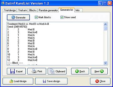 Datinf Randlist Software To Create Randomisation Lists