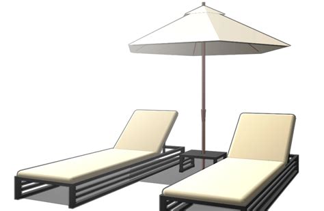 데크 의자와 파라솔