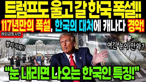해외감동사연 한국인들 다들 제정신이 아닌거지 한국 서울 117년만의 눈벼락 충격적 영상이 공개된 후 미국이 깜짝 놀란이유