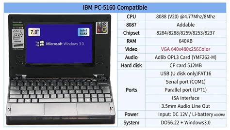 Retro Laptop Powered By The Intel 8088 Processor Updated To V2 0 With Cirrus Logic Vga Graphics