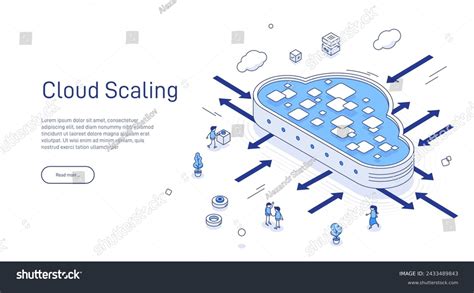 Cloud Scaling Solution Concept Cloud Computing Stock Vector Royalty